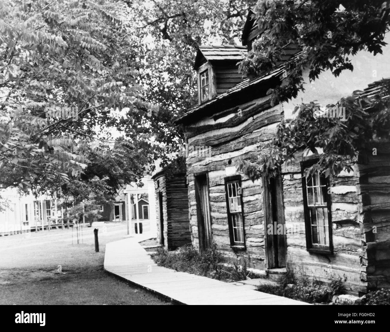WICHITA: MUNGER HOUSE. /nCottonwood log house in Wichita, Kansas, built ...