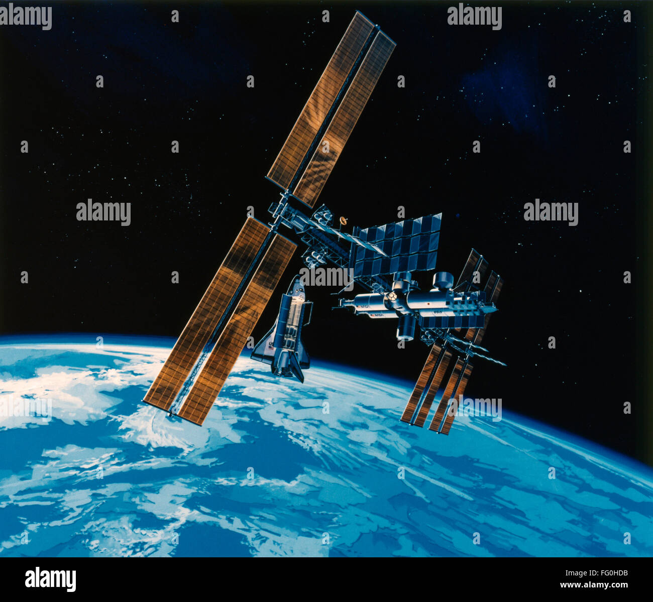 SPACE STATION FREEDOM. /nArtist's concept design, c1983, for NASA's ...