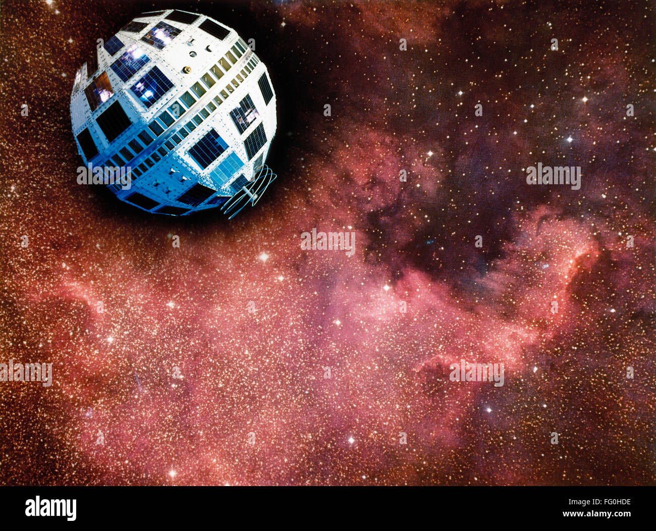 SATELLITE: TELSTAR I, 1962. /nComposite photograph of the Telstar I ...