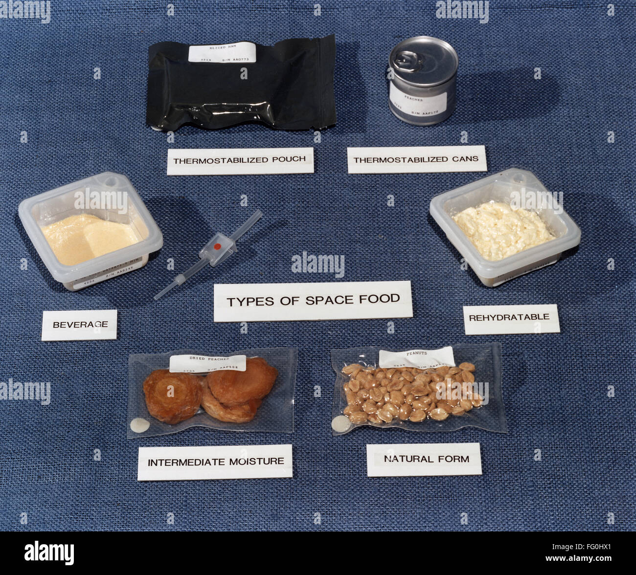 SPACE SHUTTLE FOOD, 1984. /nExamples of types of food and containers ...
