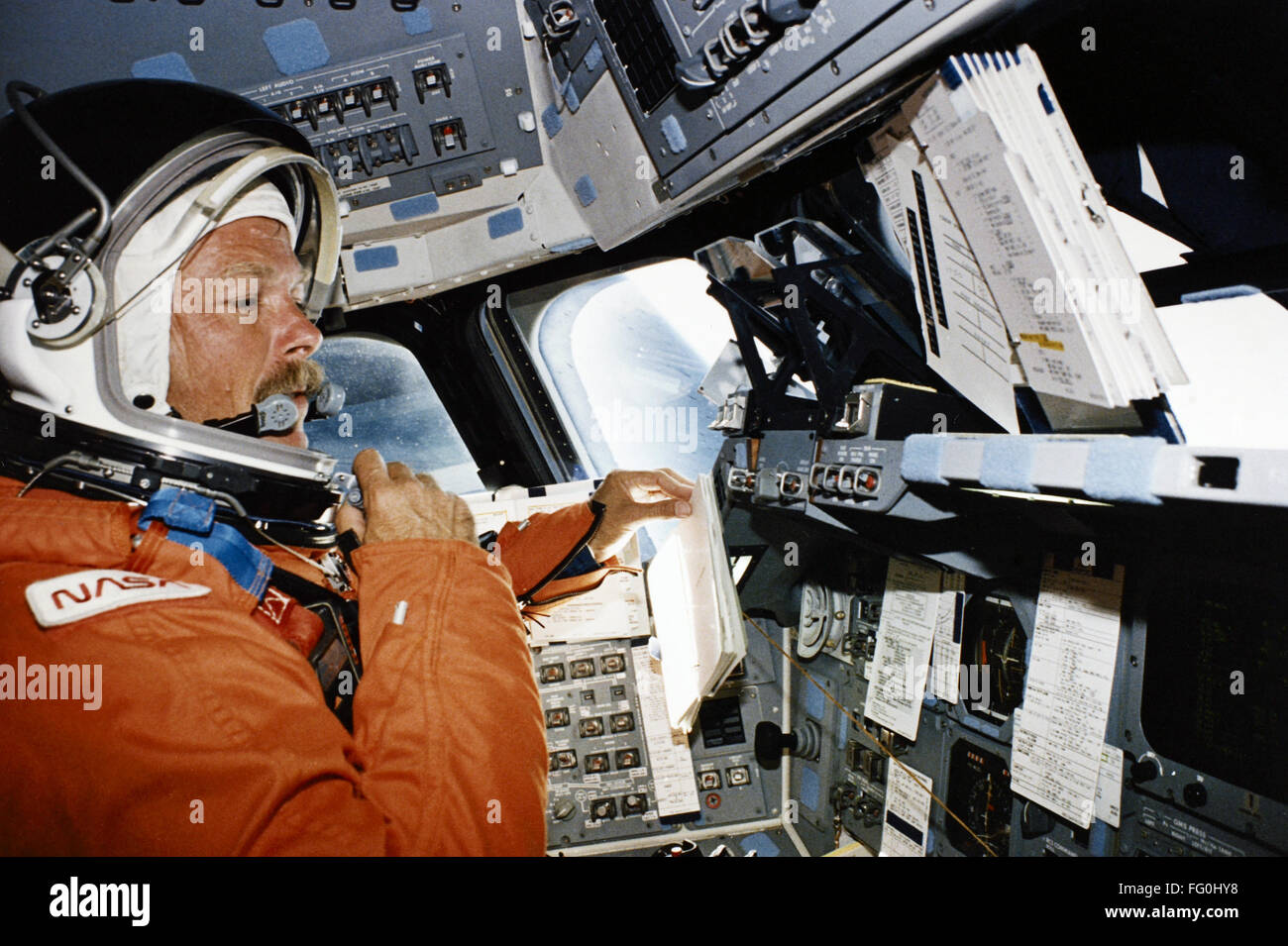 ROBERT L. GIBSON (1946- ). /nAmerican astronaut. Photographed on board ...