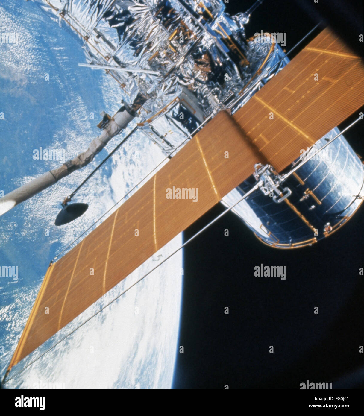 HUBBLE TELESCOPE, 1990. /nThe Hubble Space Telescope, during its ...