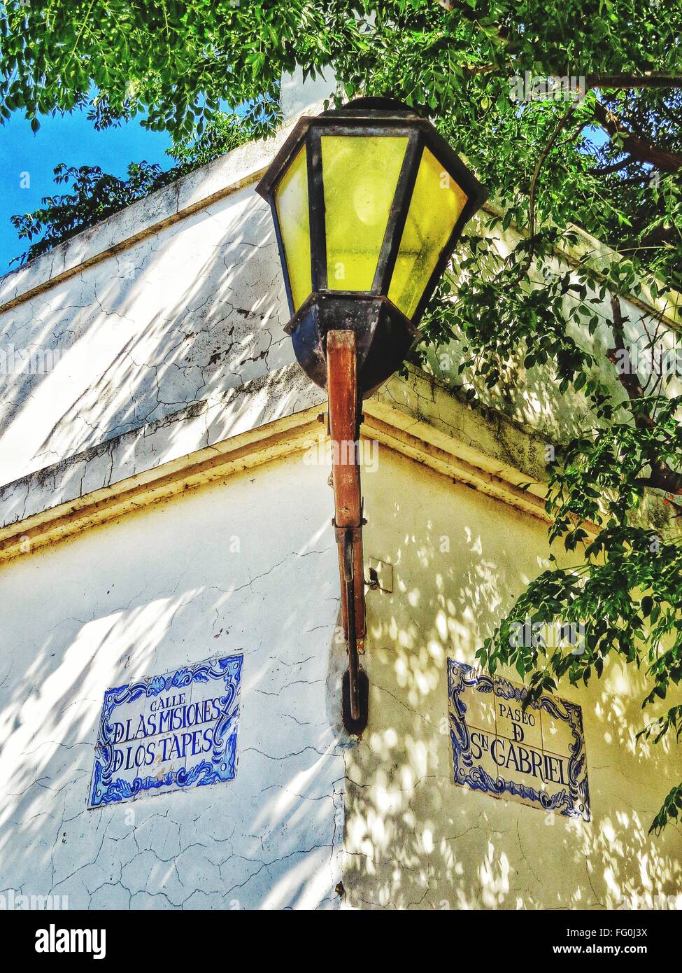 Corner street light on wall hi-res stock photography and images - Alamy