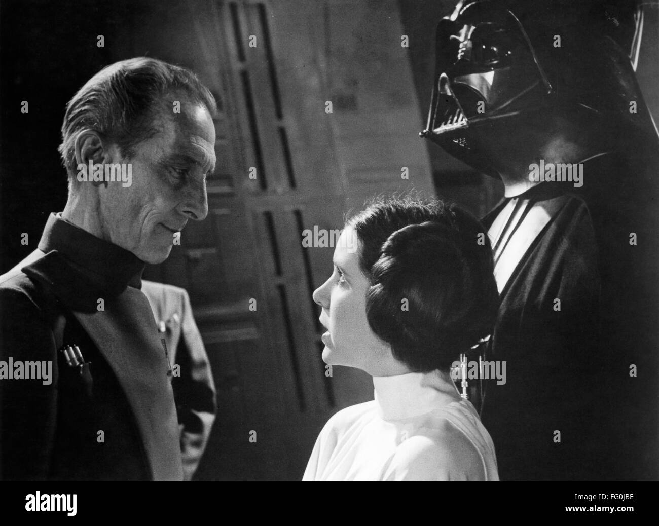 FILM: STAR WARS, 1977. /nGovernor Tarkin (Peter Cushing) interrogrates ...