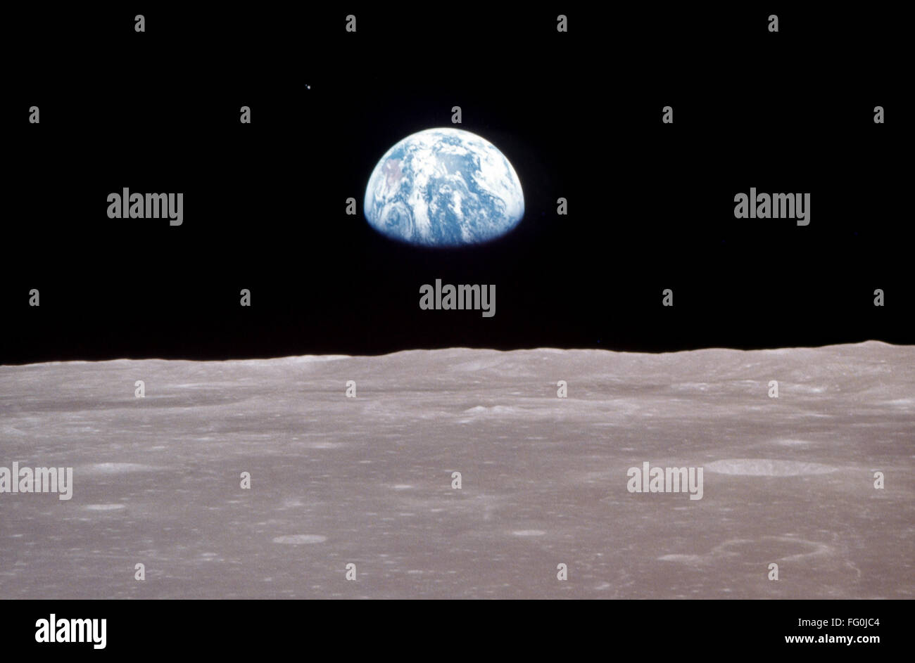 APOLLO 11: EARTH, 1969. /nView of Earth rising over Moon's horizon ...