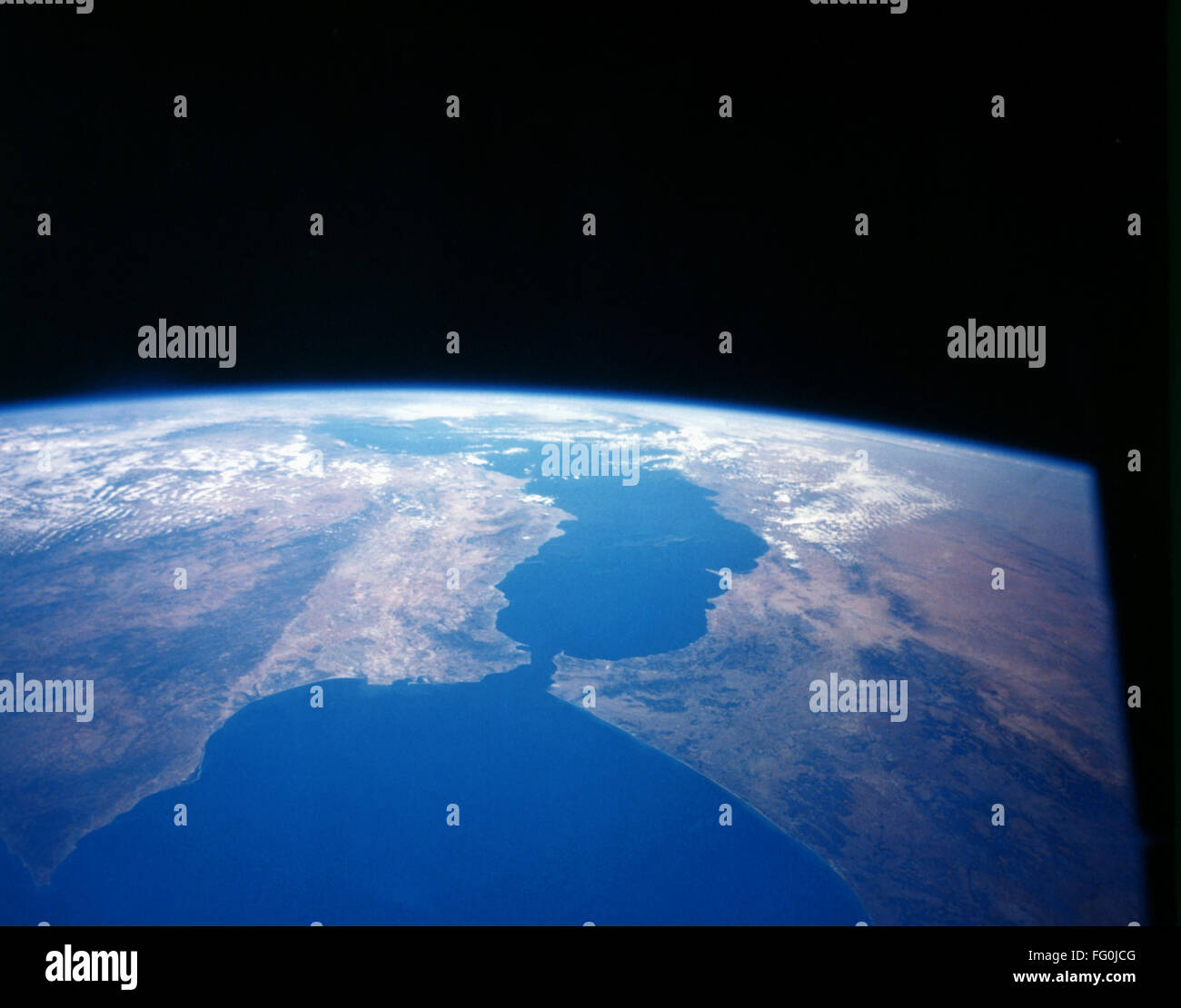 EARTH FROM SPACE, 1984. /nA view of the Strait of Gibraltar ...
