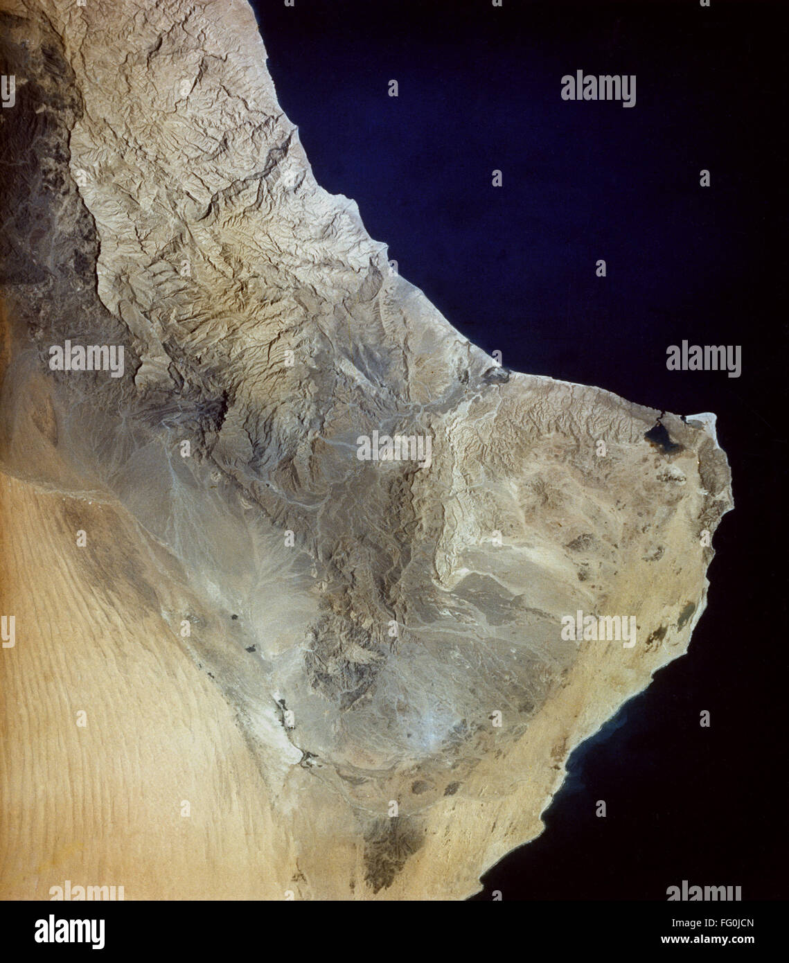 EARTH FROM SPACE, 1965. /nA view of the southeastern tip of Oman on the ...
