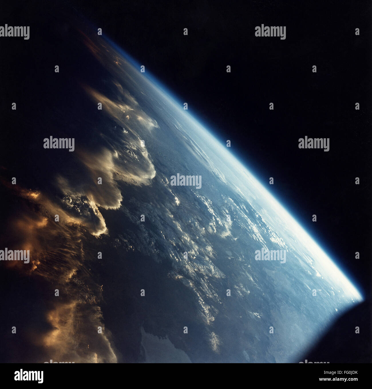 EARTH FROM SPACE, 1965. /nIlluminated clouds in the Andes Mountains in ...