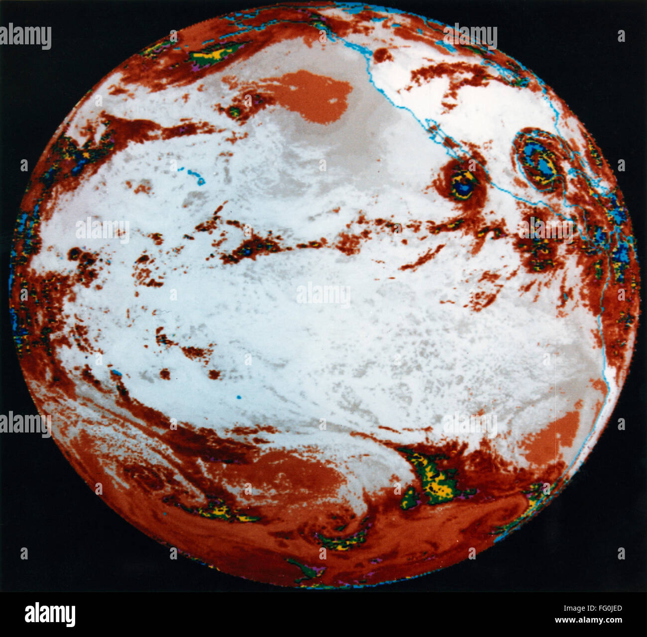 EARTH FROM SPACE, 1980. /nA view of the Hurricanes Isis and Allen ...