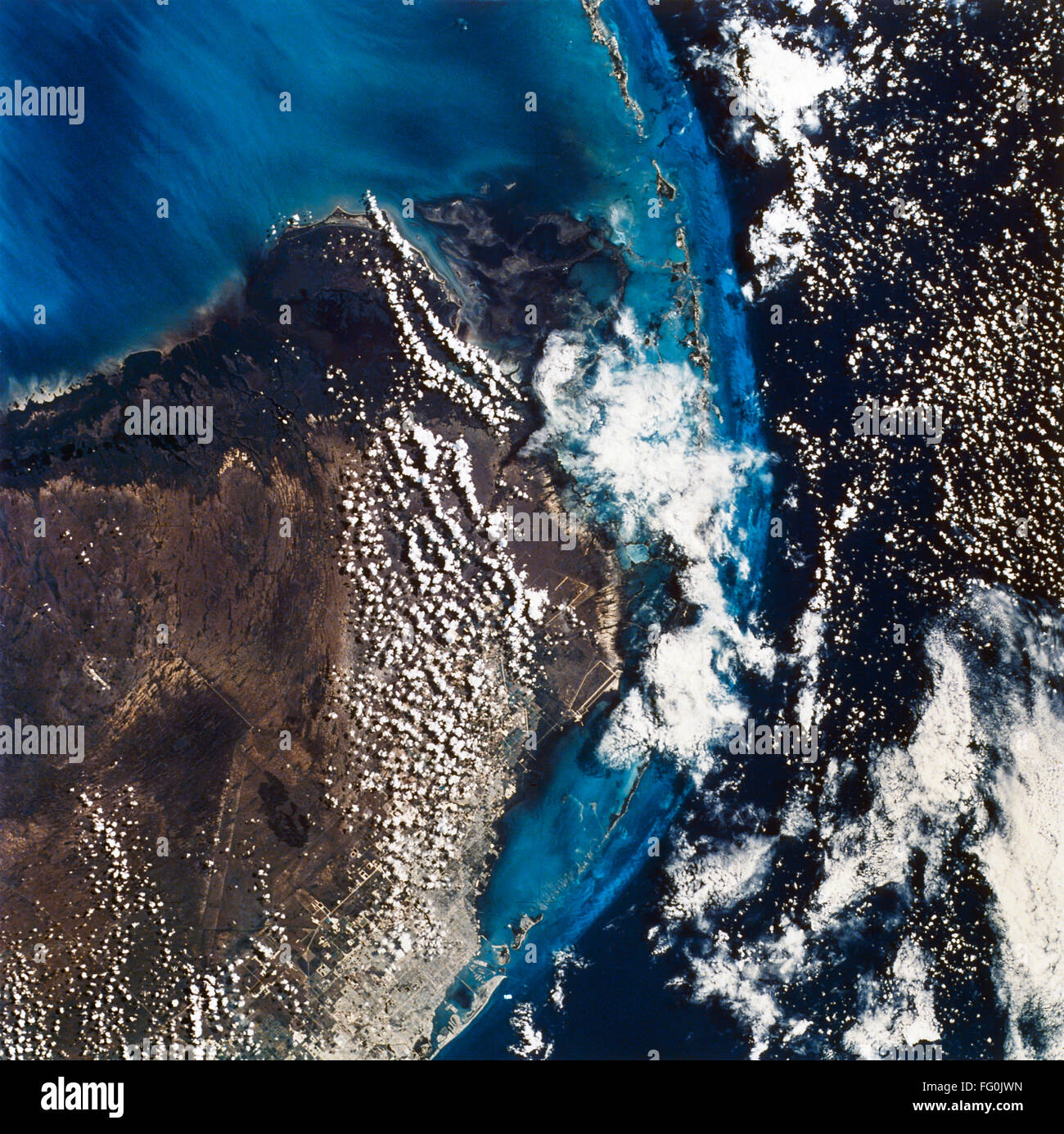 EARTH FROM SPACE, 1974. /nA view of the southern end of Florida ...
