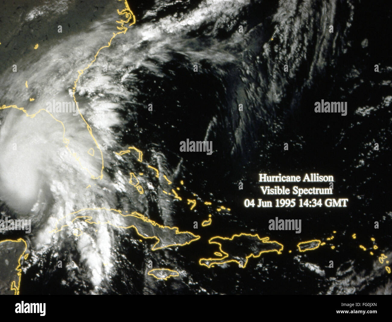 HURRICANE ALLISON, 1995. /nWeather satellite image of Hurricane Allison ...
