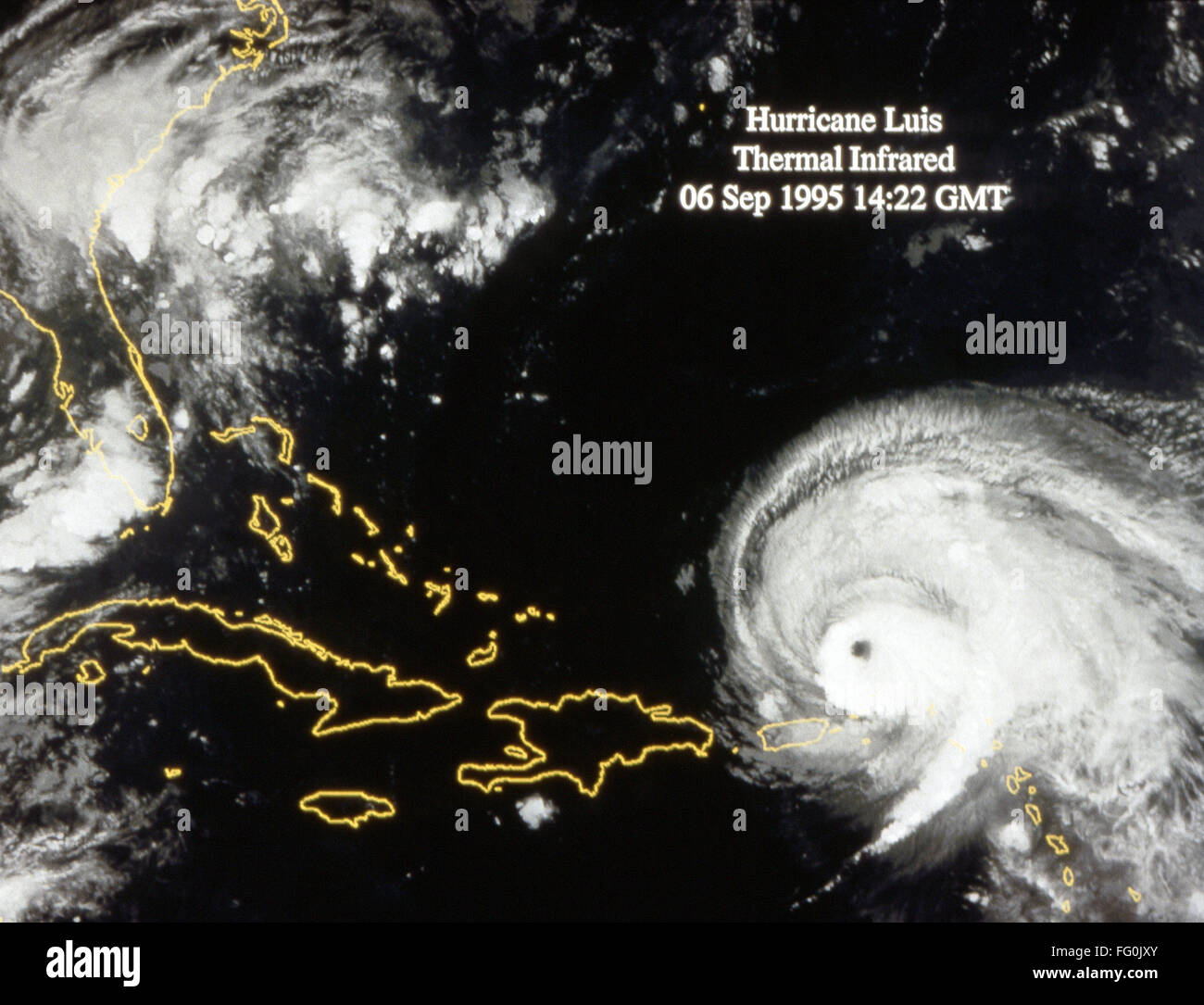 HURRICANE LUIS, 1995. /nWeather satellite image of Hurricane Luis over ...