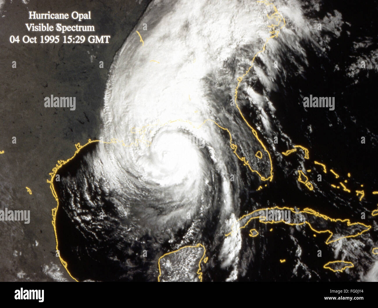 HURRICANE OPAL, 1995. /nWeather satellite image of Hurricane Opal in ...