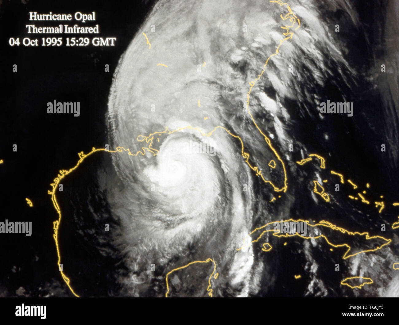 HURRICANE OPAL, 1995. /nWeather satellite image of Hurricane Opal in ...