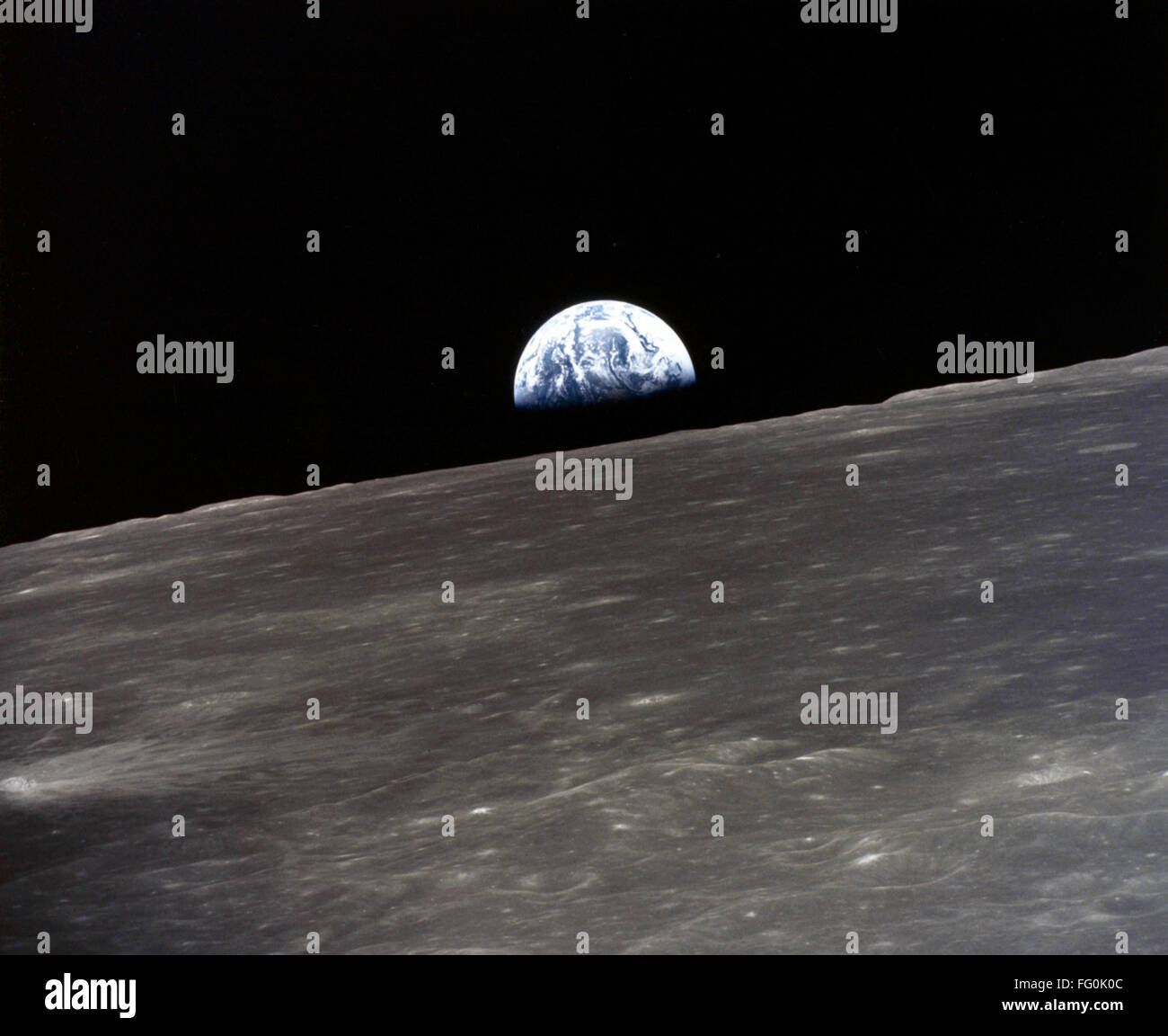 APOLLO 10: EARTHRISE, 1969. /nA view of the earth rising over the moon ...