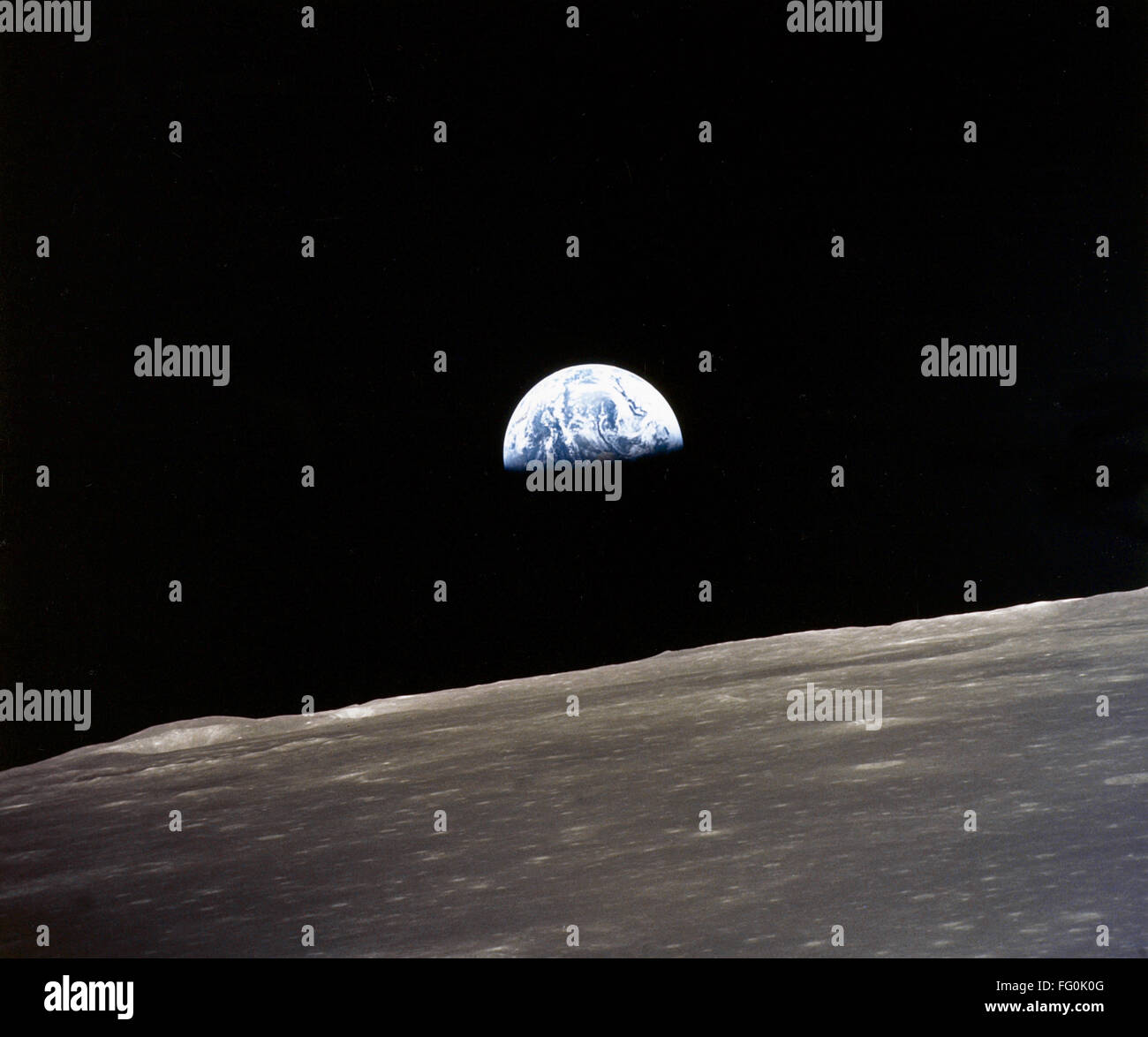 APOLLO 10: EARTHRISE, 1969. /nA view of the earth rising over the moon ...