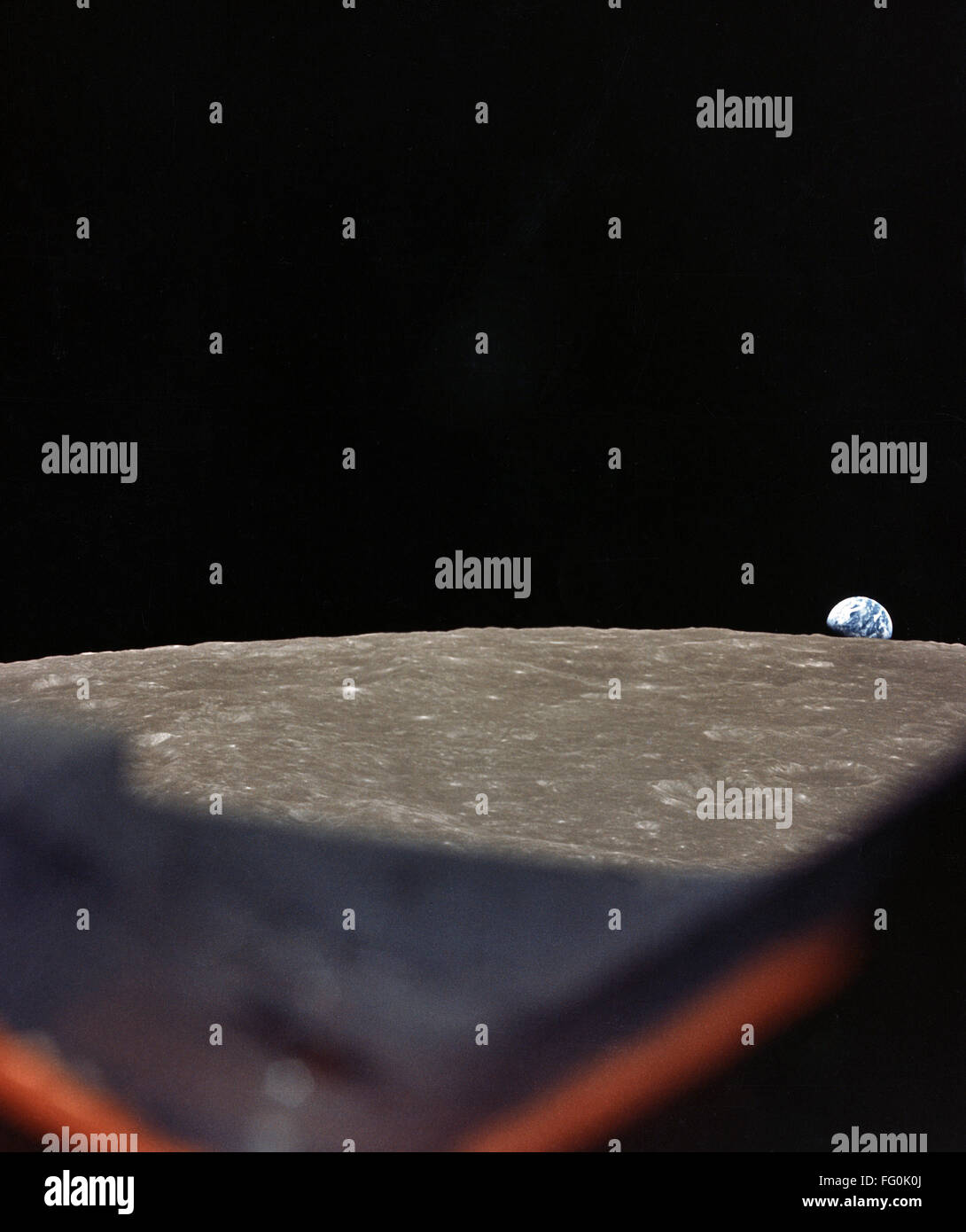 APOLLO 8: EARTH, 1968. /nA view of the earth rising over the moon's ...