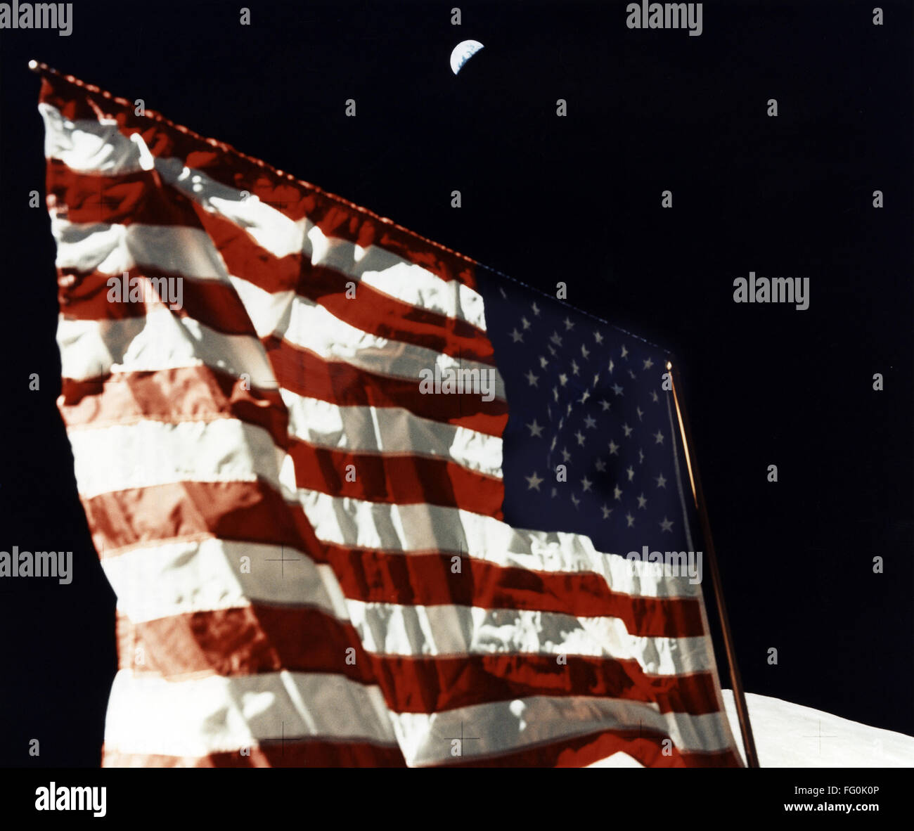 American flag on moon hi-res stock photography and images - Alamy
