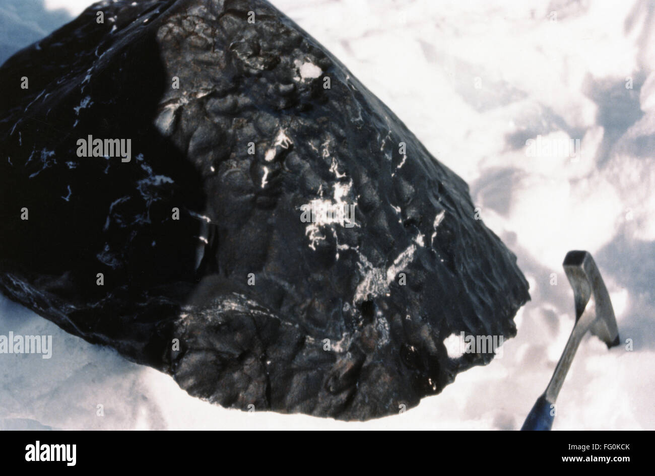 METEORITE, c1980. /nA meteorite discovered in the ice. Photograph ...