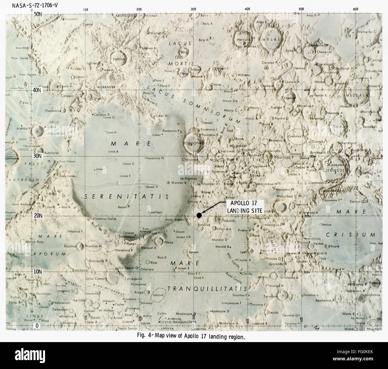 SPACE: MOON MAP, 1972. /nA photographic map of the surface of the moon ...