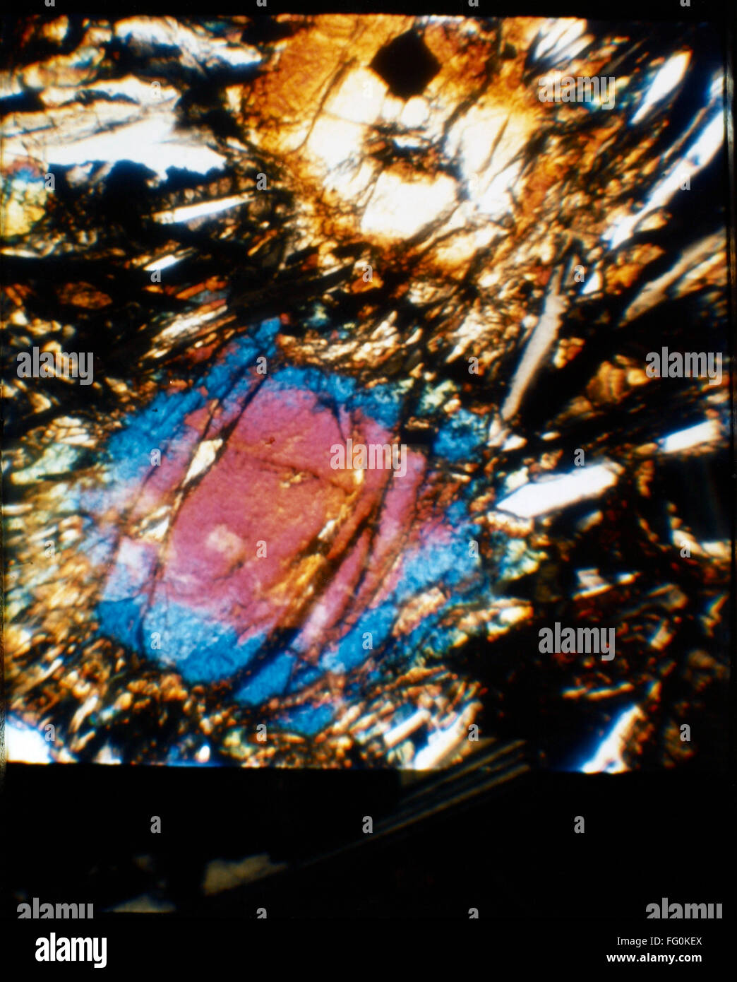 APOLLO 12: LUNAR SAMPLE. /nMicroscopic view of a thin section of a moon ...