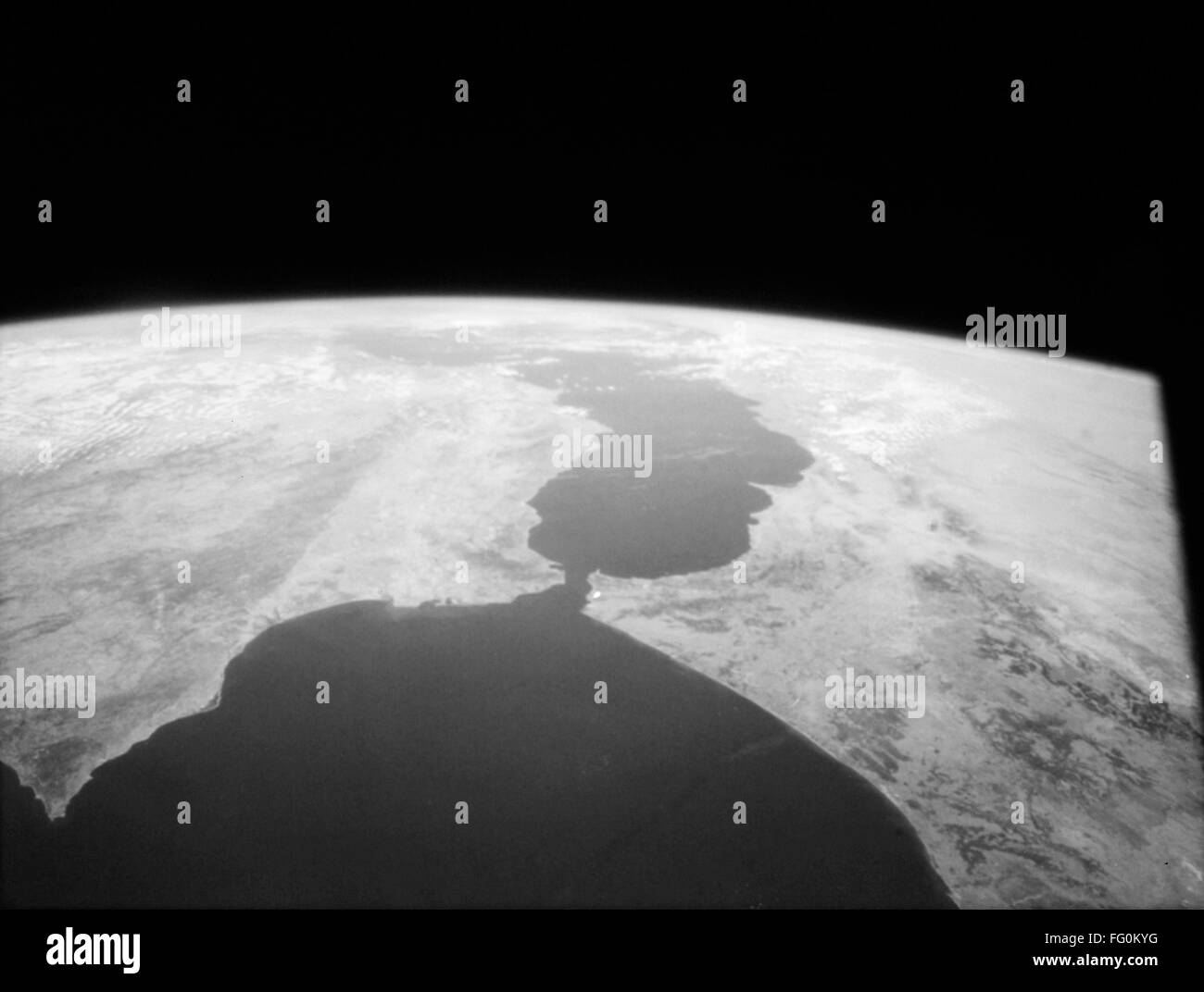EARTH FROM SPACE, 1984. /nA view of the Strait of Gibraltar, looking ...