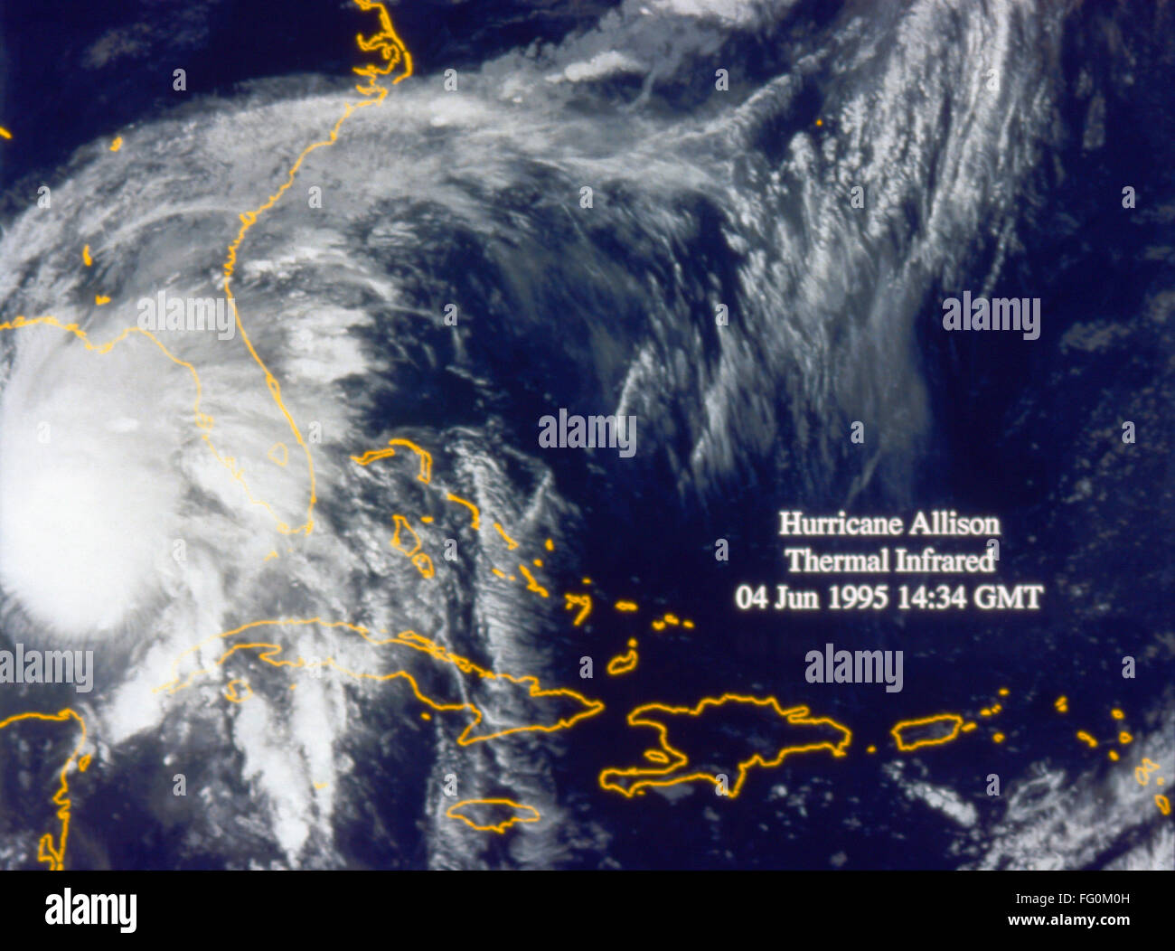 HURRICANE ALLISON, 1995. /nWeather satellite image of Hurricane Allison ...