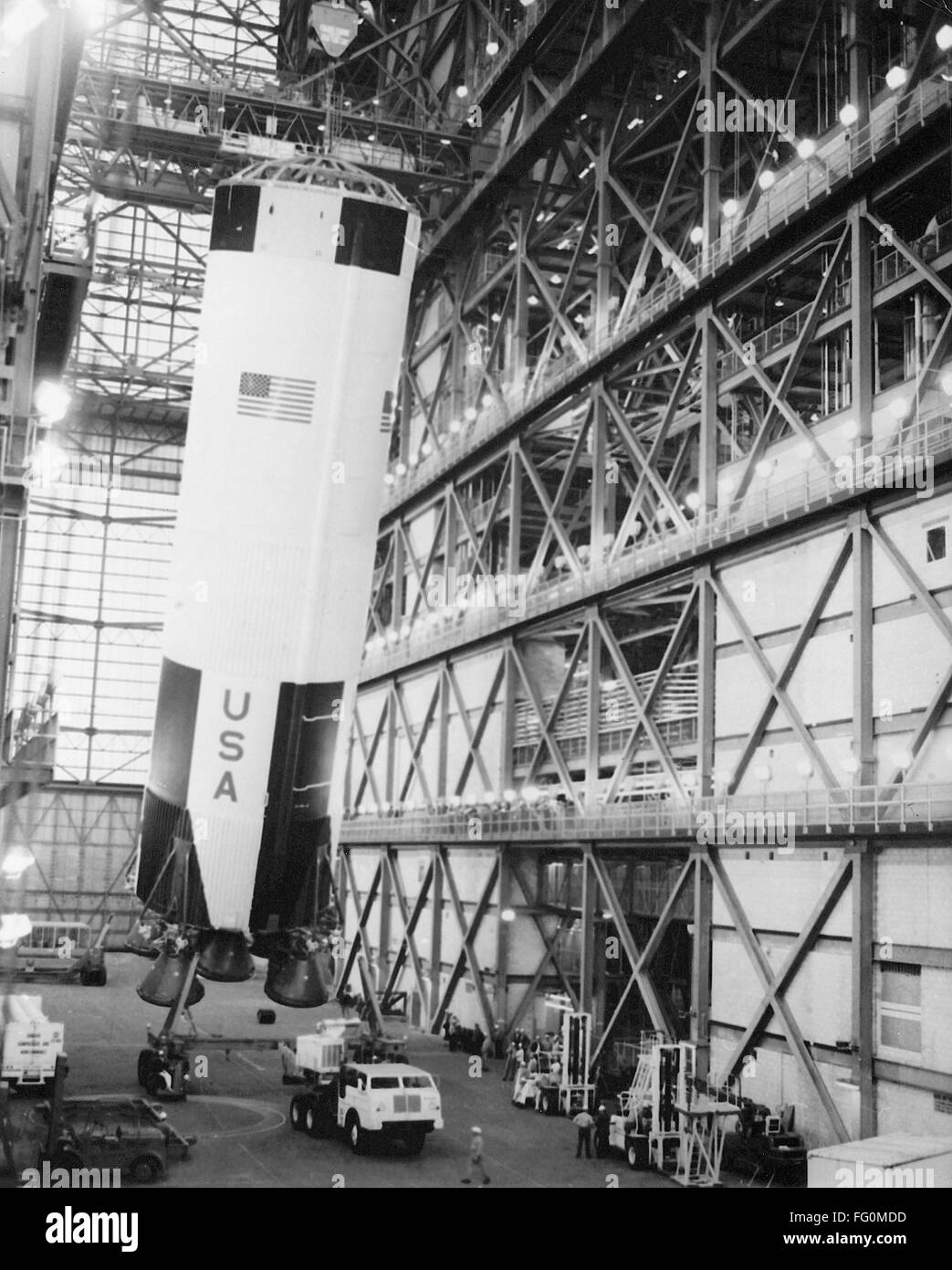 SPACE: SATURN V, 1968. /nPart of the Saturn V launch vehicle in the ...