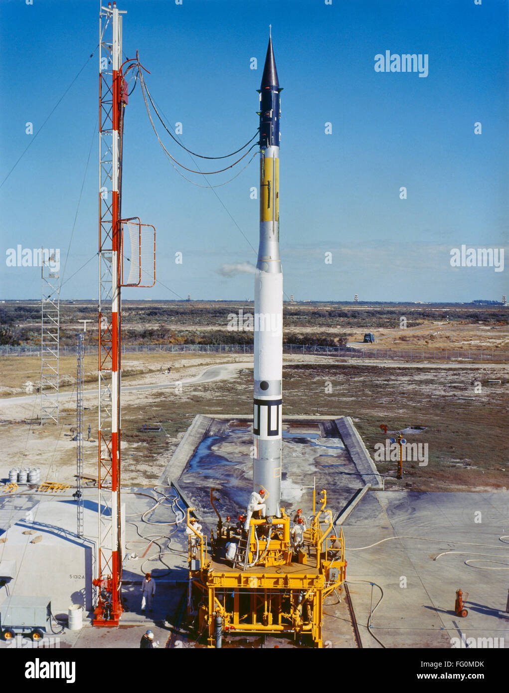 VANGUARD ROCKET, 1957. /nPreparation for the launch of a Vanguard ...