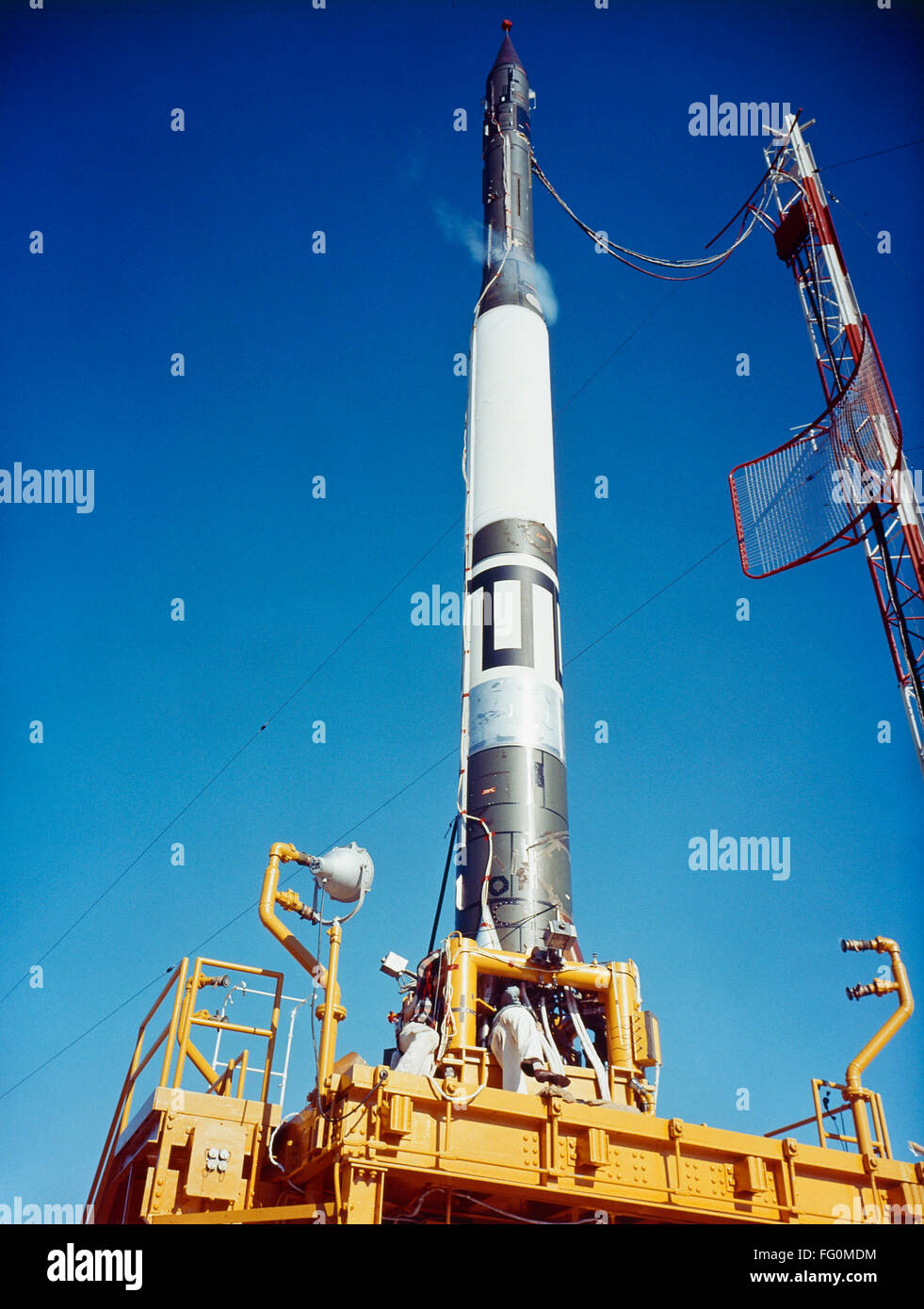 VANGUARD ROCKET, 1957. /nPreparation for the launch of a Vanguard ...
