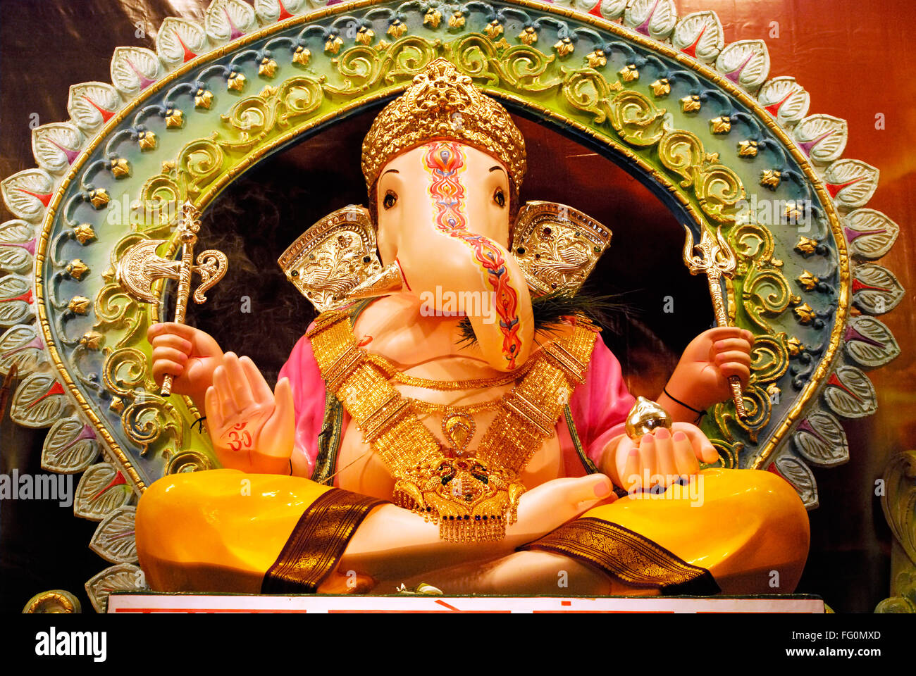 Richly decorated idol of lord ganesh elephant headed god for Ganpati ...