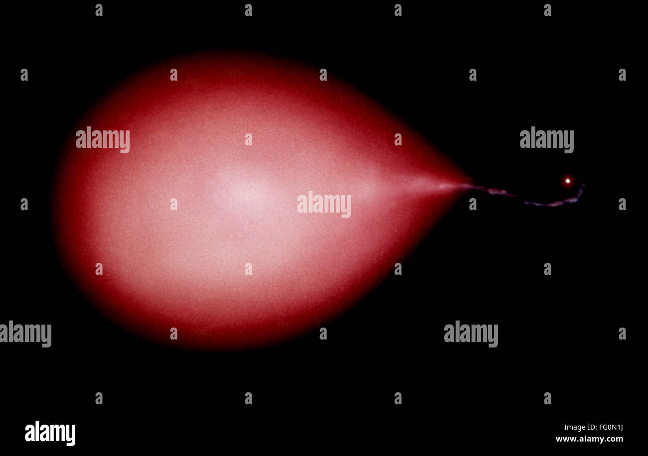 RED GIANT & WHITE DWARF. /nA red giant star and an adjoining white ...