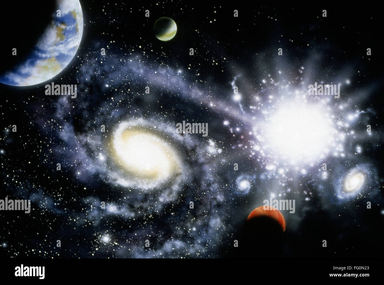 SPACE: BIG BANG. /nIllustration of the Big Bang explosion and the ...
