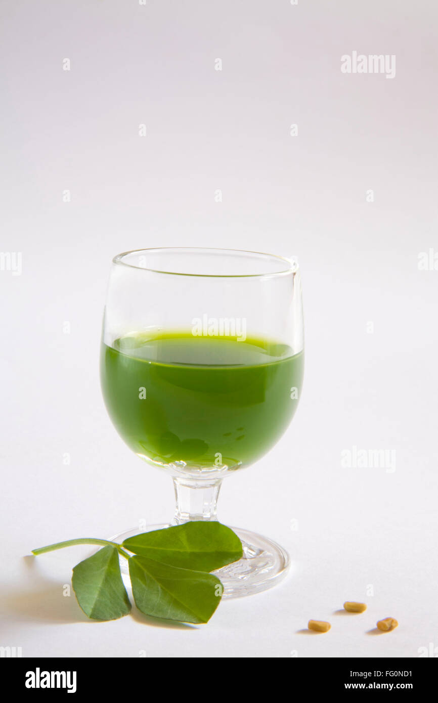 Vegetable , fenugreek Juice , methi ka rus , India Stock Photo - Alamy