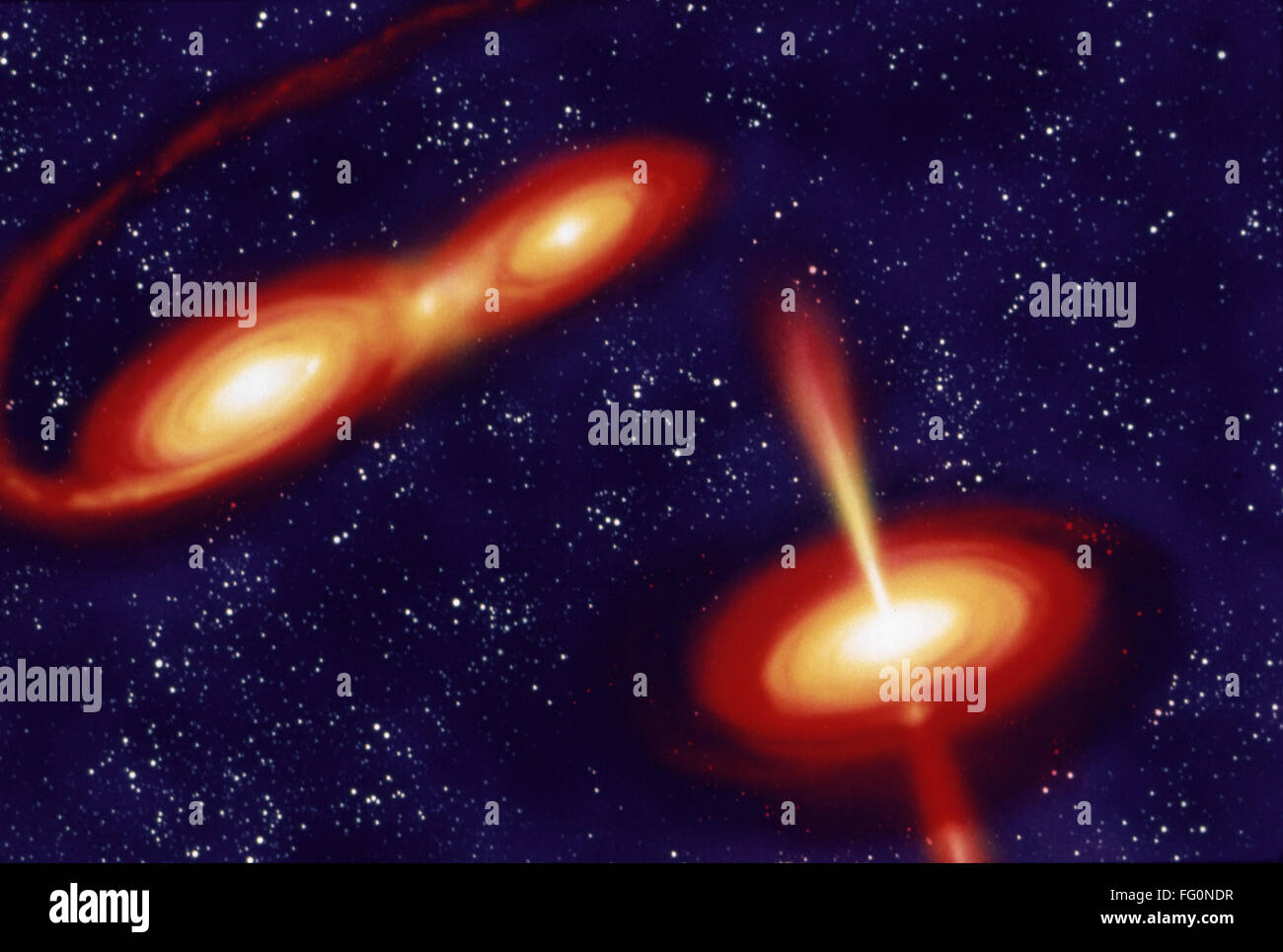 SPACE: TRIPLE STAR SYSTEM. /nThe formation of a triple star system, in ...