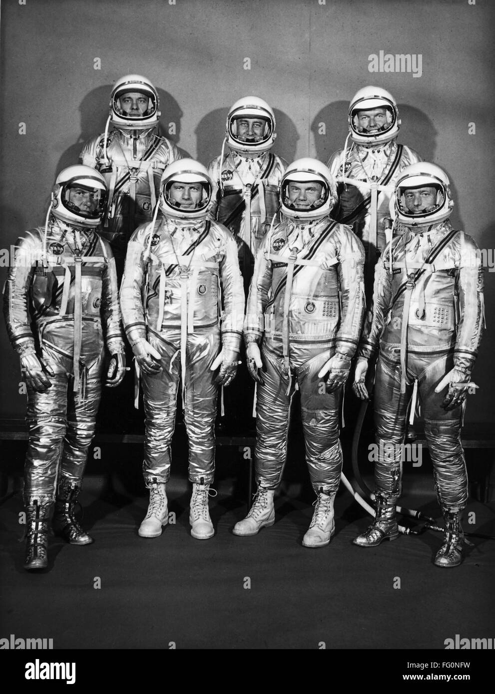 SPACE: ASTRONAUTS, 1960. /nThe original seven astronauts of the Mercury ...