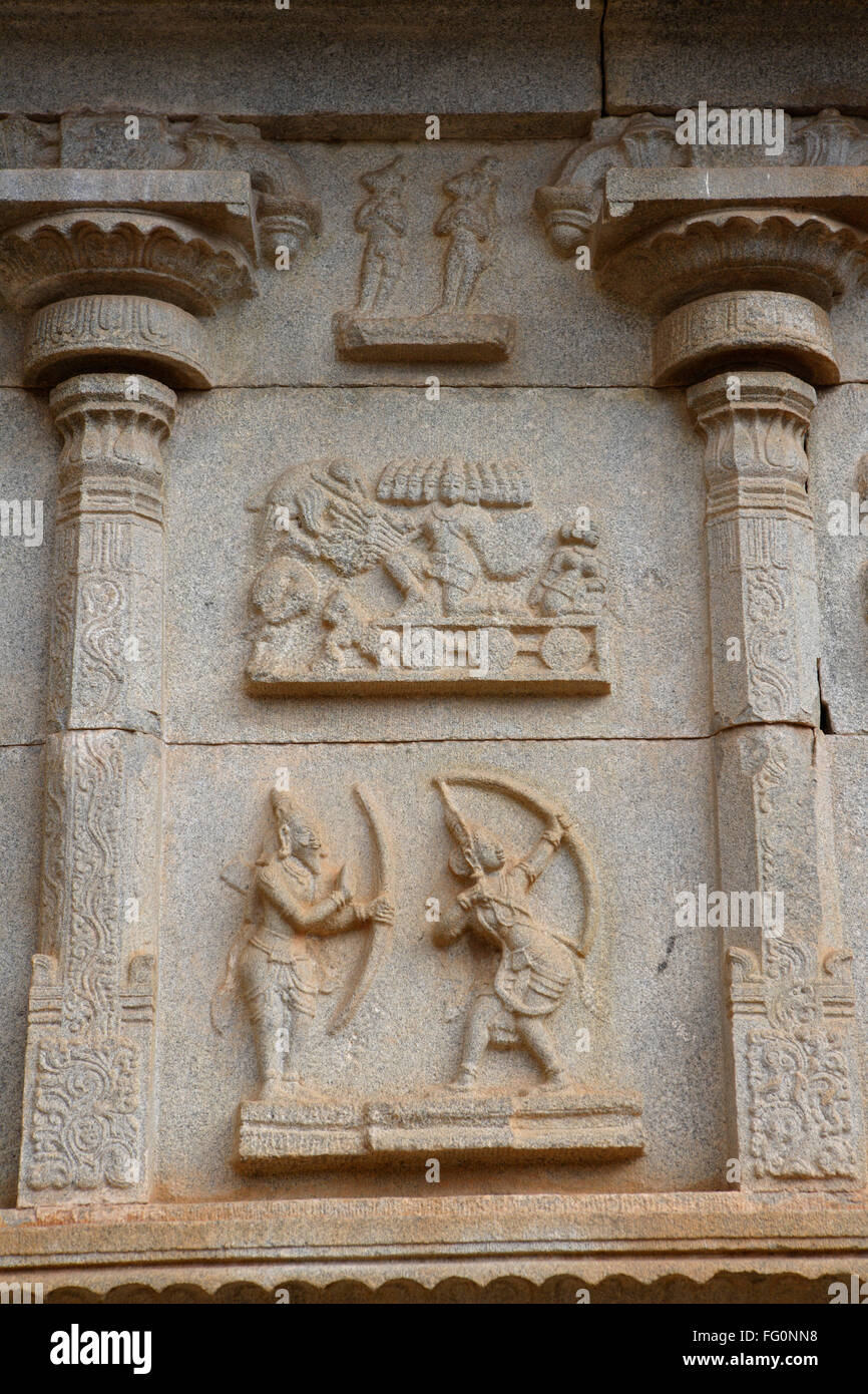 Ramayana relief carved in Ramchandra temple Hazara rama Hampi ...