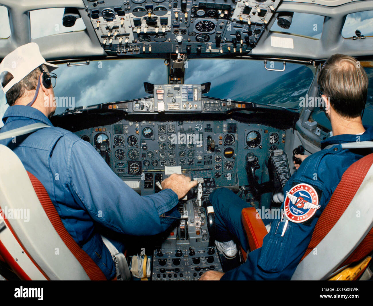 SPACE: PILOTS, 1992. /nPilots Dick Yenni and Mike Phillips flying a 737 ...