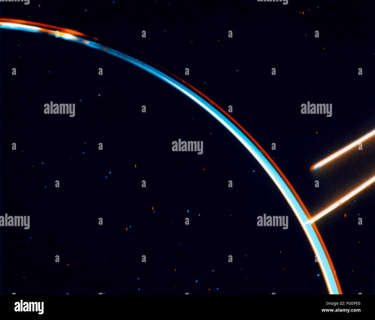 JUPITERS: RINGS, 1979. /nColor composite of Jupiter's ring system ...