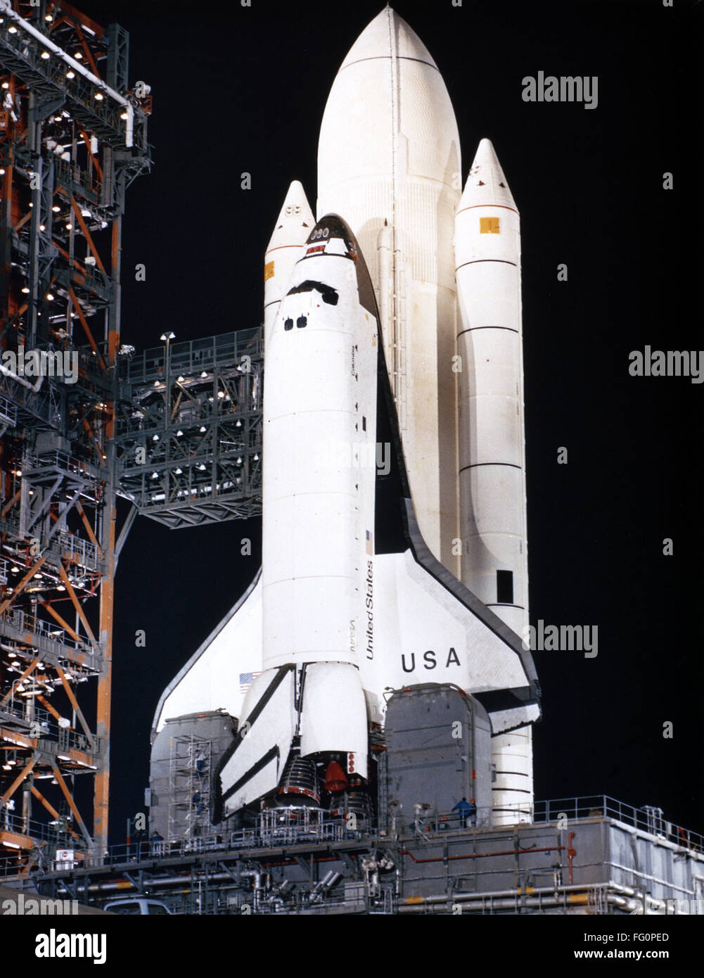 SPACE SHUTTLE COLUMBIA. /nThe Space Shuttle Columbia at its launch pad ...