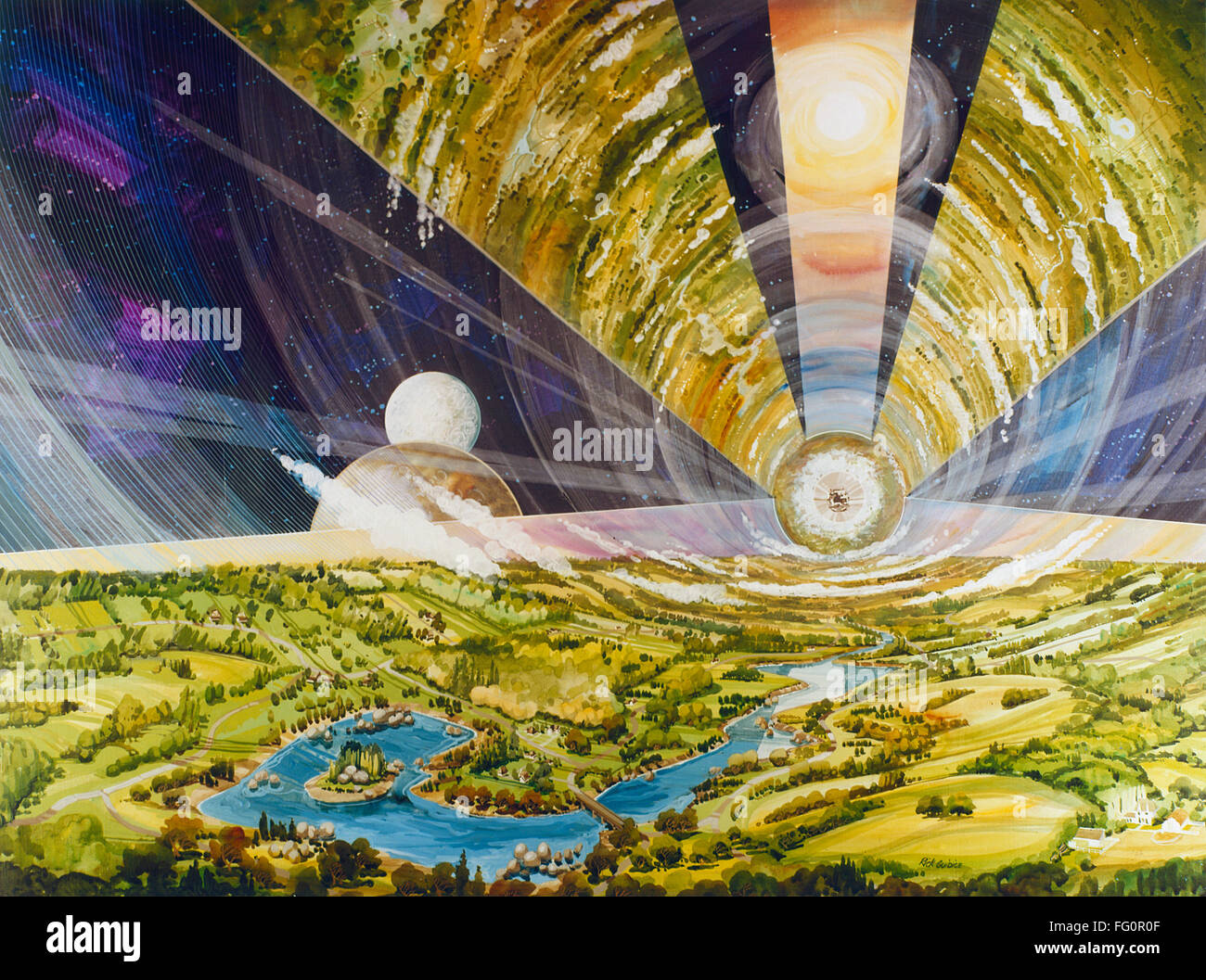 SPACE COLONY, 1978. /nDesign for a space colony built from materials ...