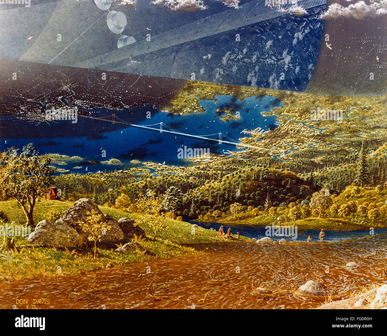 SPACE COLONY, 1975. /nA proposed space habitat designed by NASA/Ames ...