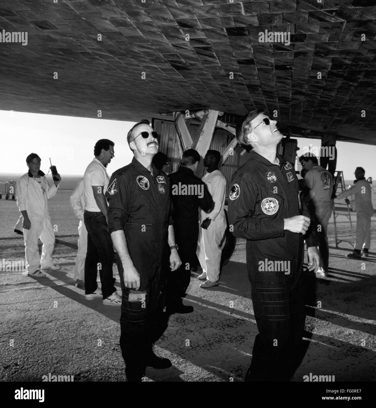 SPACE: SPACECRAFT, 1989. /nAstronaut James Adamson and Acting Astronaut ...