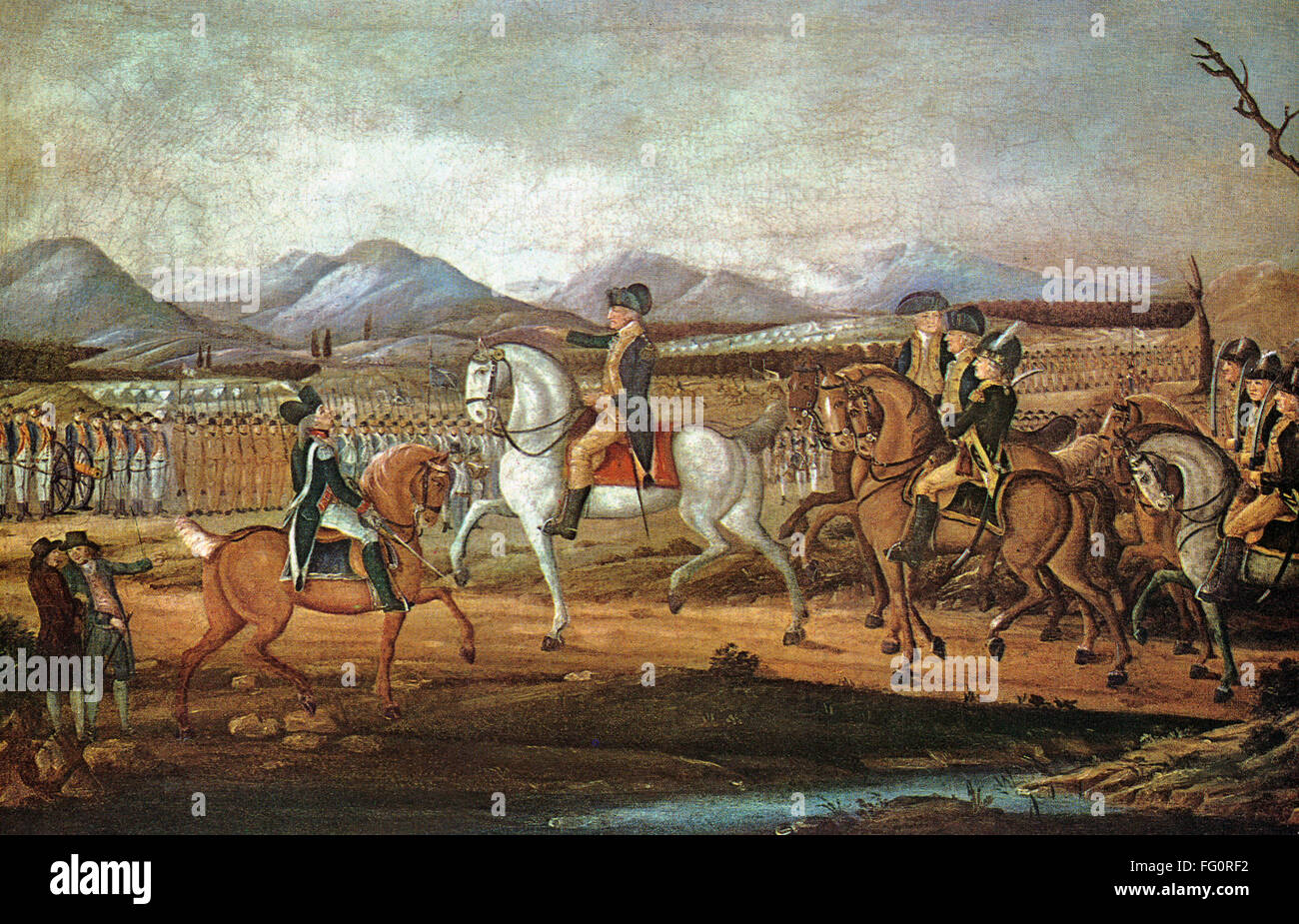 WHISKEY REBELLION, 1794. /nPresident Washington at Fort Cumberland ...