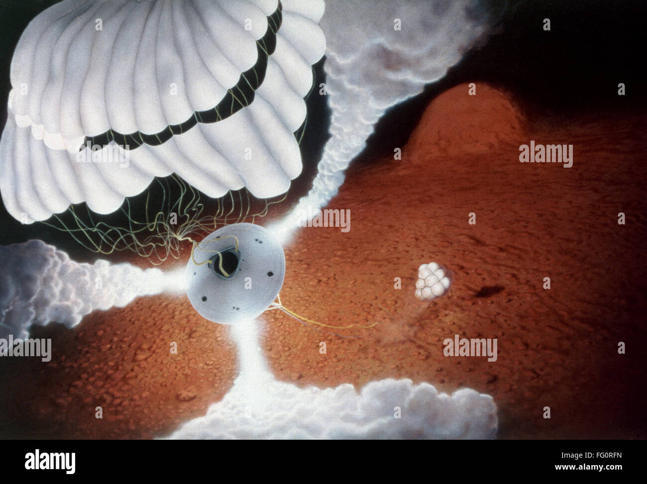 MARS: PATHFINDER LANDING. /nAs rocket engines blast on the entry module ...