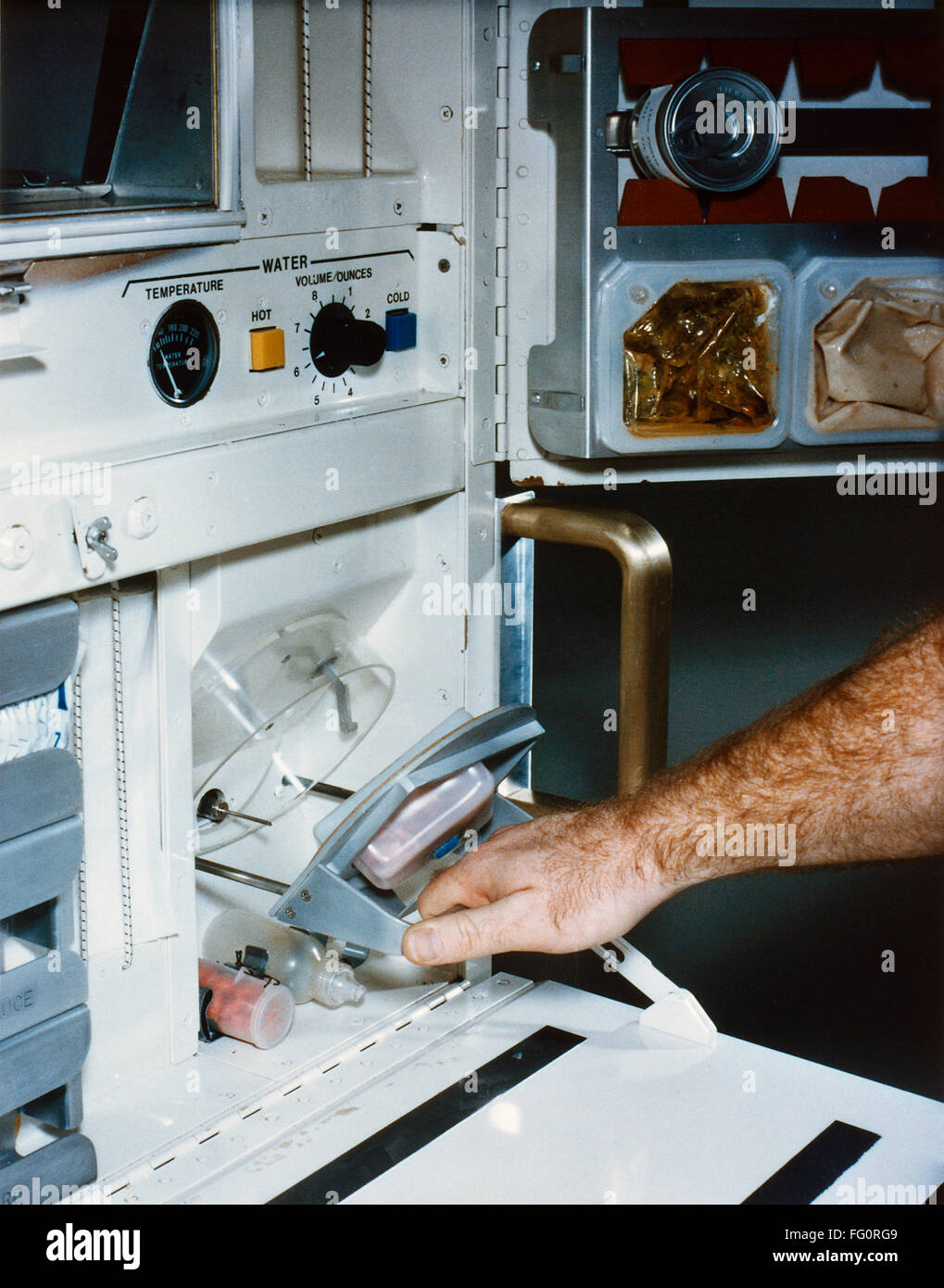 SPACE SHUTTLE FOOD, 1982. /nThe rehydration unit used in meal ...