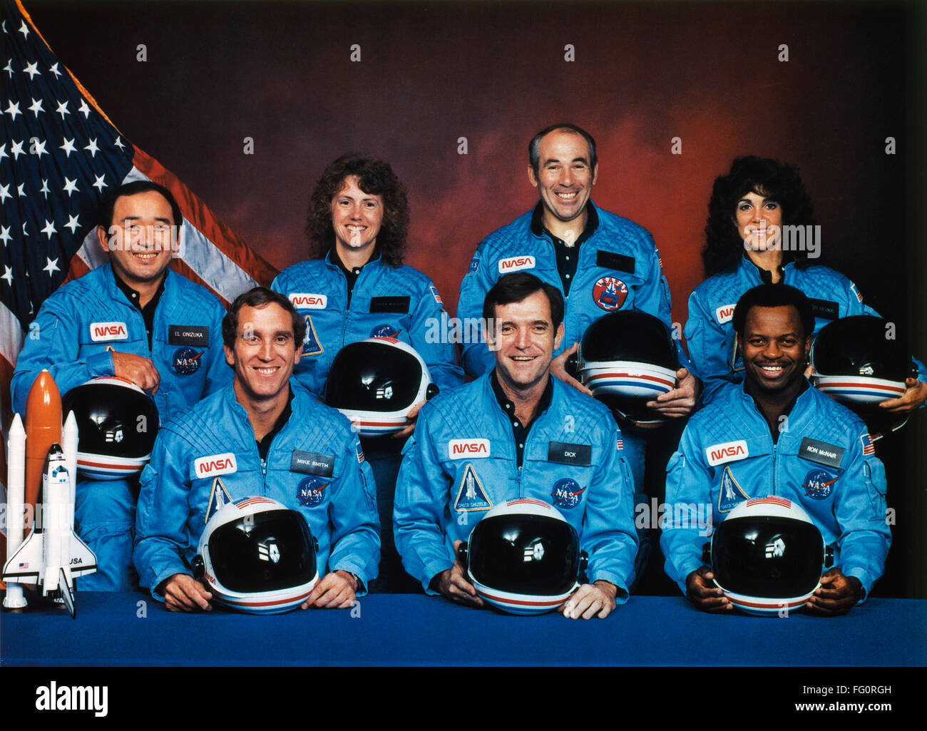 SPACE SHUTTLE CREW, 1985. /nThe crew of the Space Shuttle Challenger ...