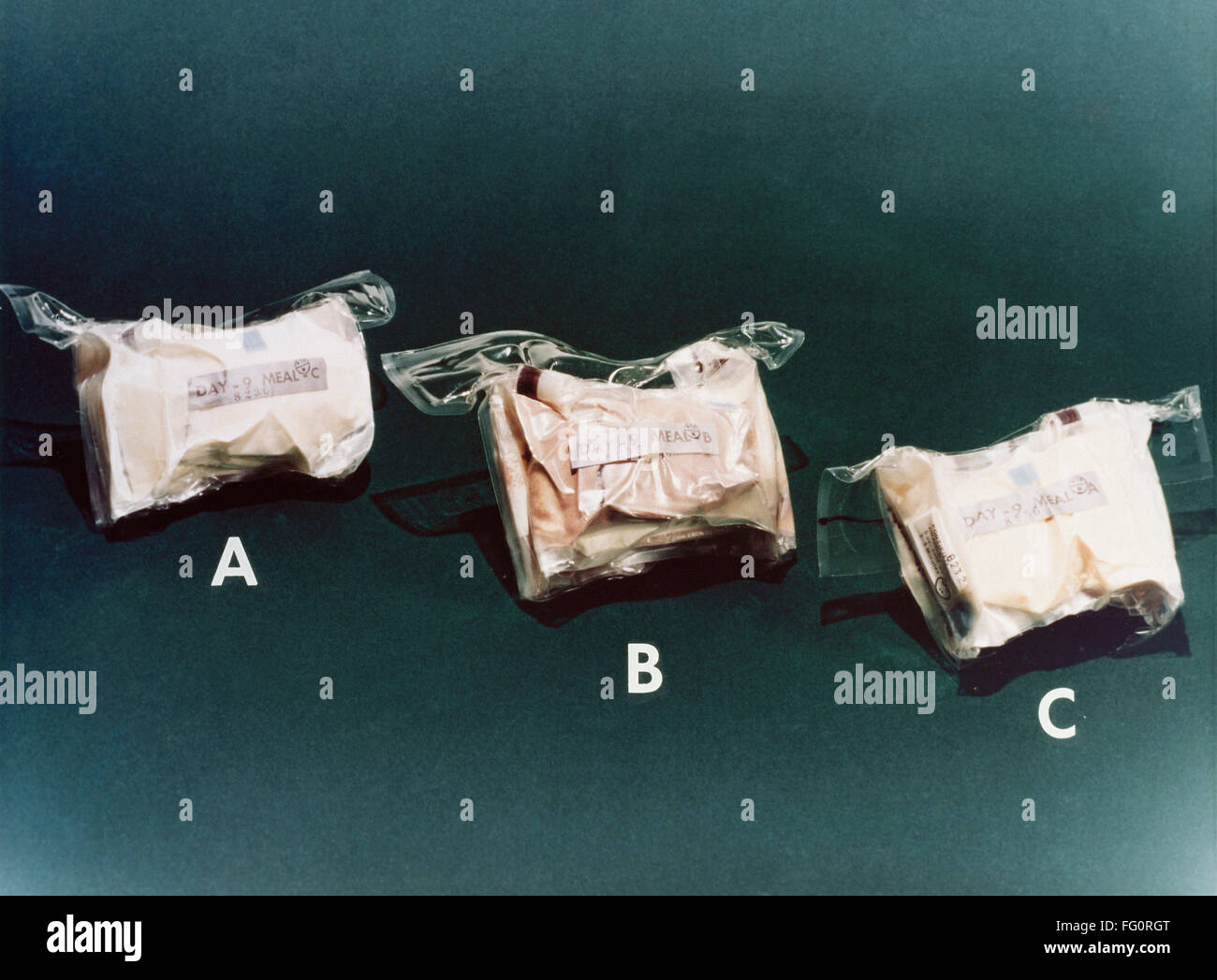 SPACE: FOOD, 1968. /nPackages of dehydrated food for use during the ...