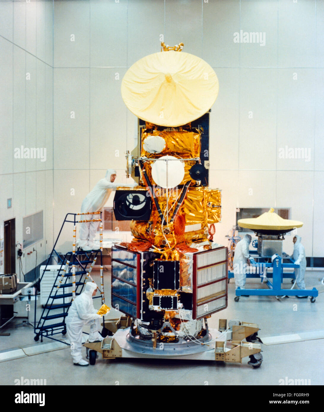 SPACE: LANDSAT D SATELLITE. /nAssembly of the LANDSAT D Earth resources ...