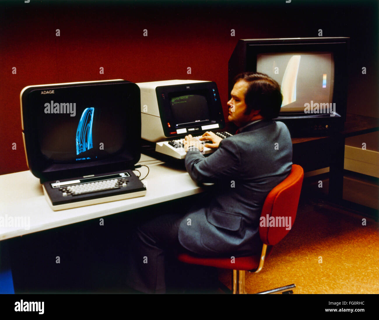 PROPELLER DESIGN, 1982. /nA NASA employee analyzes the different speeds ...